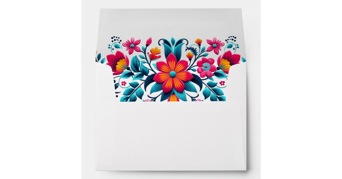 Floral Quinceanera Mexican Fiesta Birthday Envelop Envelope | Zazzle