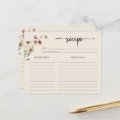 Floral Recipe Card | Zazzle