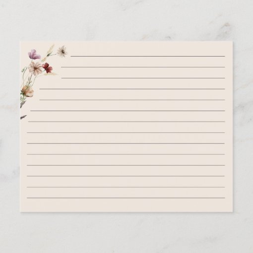 Floral Recipe Card | Zazzle