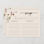 Floral Recipe Card | Zazzle