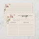 Floral Recipe Card | Zazzle