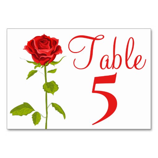 Floral Red Rose Flower Wedding Table Number Roses | Zazzle