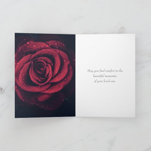 Floral Red Rose Sympathy Cards | Zazzle