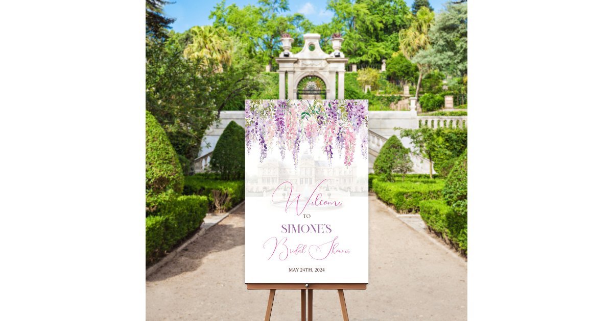 Floral Regency Welcome Sign Poster | Zazzle