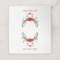 Floral Reindeer Holiday Christmas Party Food Tent Place Card | Zazzle