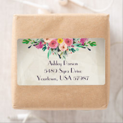 Floral return address label | Zazzle