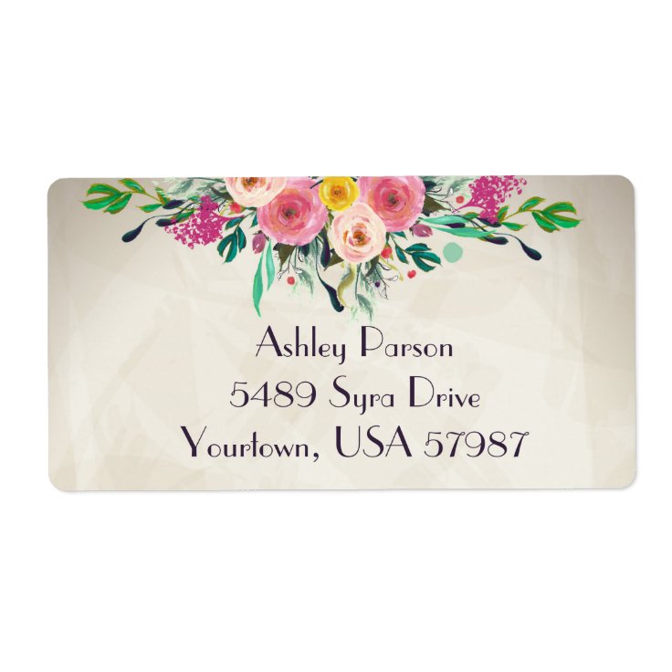 Floral return address label | Zazzle