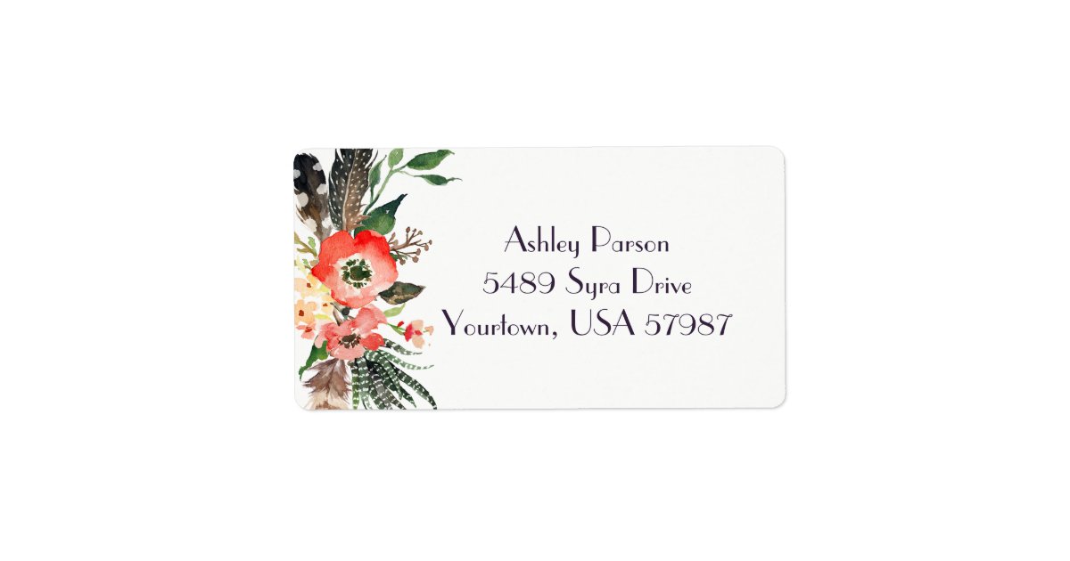 Floral return address label | Zazzle