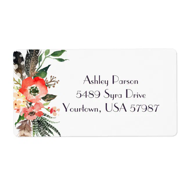 Floral return address label | Zazzle