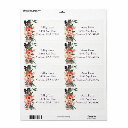 Floral return address label | Zazzle