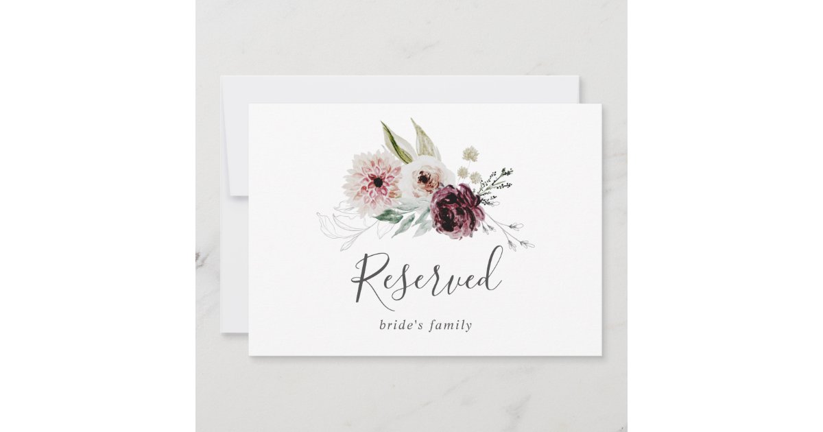 Floral Romance Reserved Sign | Zazzle