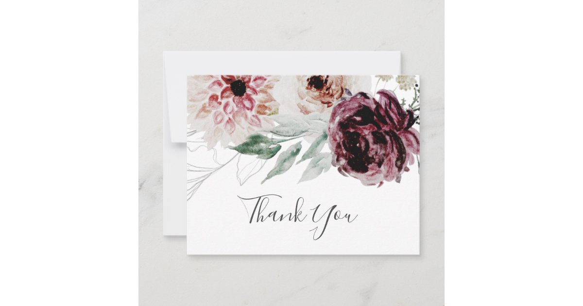 Floral Romance Thank You Card | Zazzle