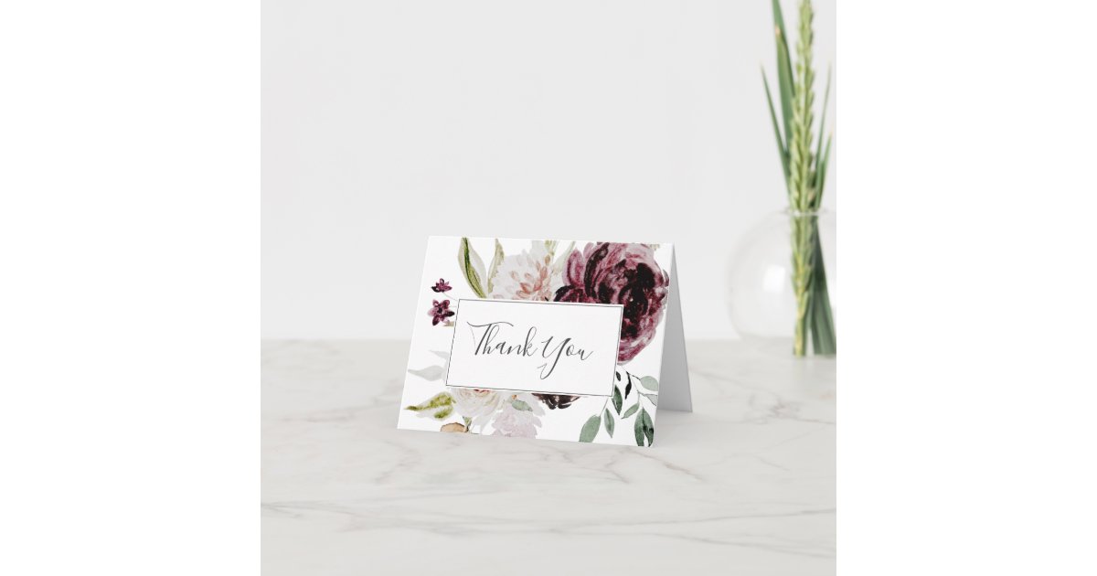 Floral Romance Thank You Card | Zazzle