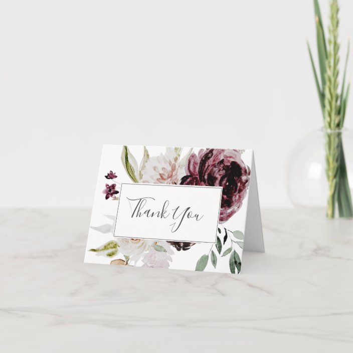 Floral Romance Thank You Card | Zazzle