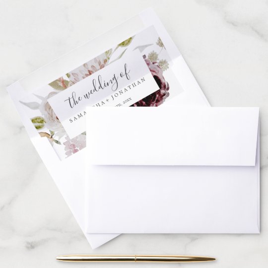 Floral Romance Wedding Envelope Liner | Zazzle.com