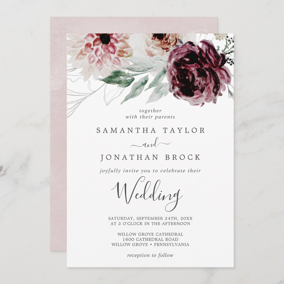 Floral Romance Wedding Invitation | Zazzle