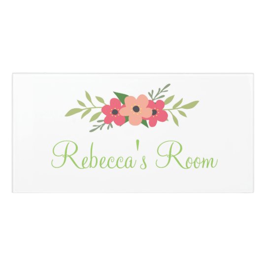 Floral Room Door Sign | Zazzle.com