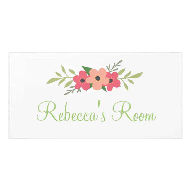 Floral Room Door Sign | Zazzle