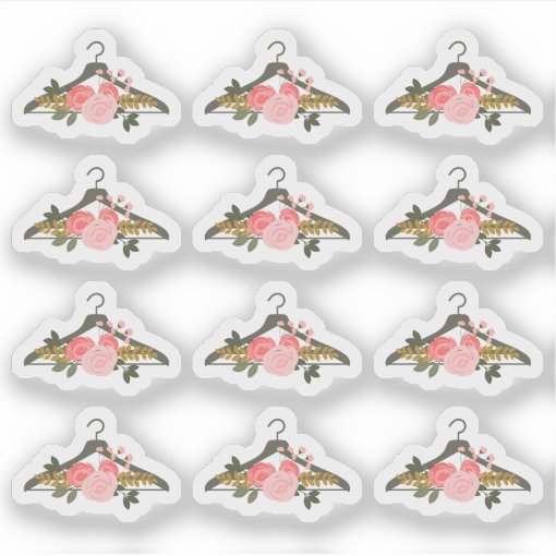 Floral Rose Fashion Clothes Hanger Fashion Closet Sticker | Zazzle
