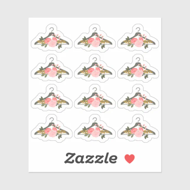 Floral Rose Fashion Clothes Hanger Fashion Closet Sticker | Zazzle