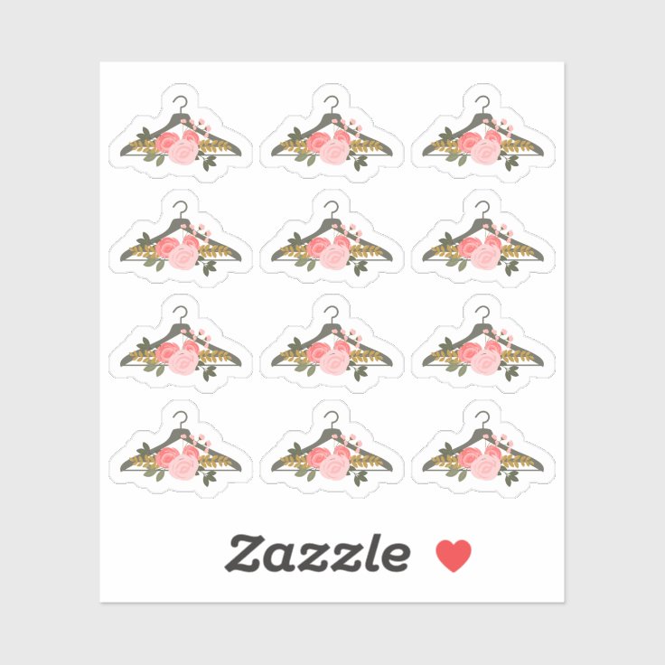 Floral Rose Fashion Clothes Hanger Fashion Closet Sticker | Zazzle