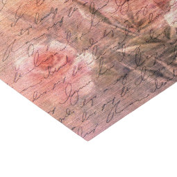 Floral Roses Antique Handwriting Decoupage Tissue Paper | Zazzle