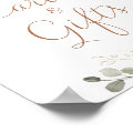 Floral Rust Cream Greenery Wedding Cards Gift Sign | Zazzle