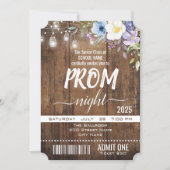 Floral Rustic Graduation Prom Night Ticket Invitation | Zazzle