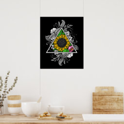 Floral Sacred Geometry Poster | Zazzle