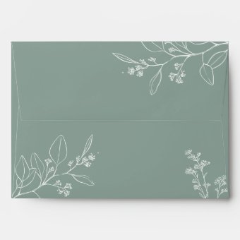 Floral Sage Green Envelope | Zazzle