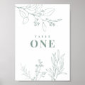Floral Sage Green Table Numbers Poster | Zazzle