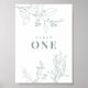 Floral Sage Green Table Numbers Poster | Zazzle