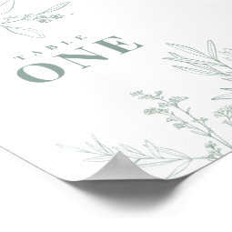 Floral Sage Green Table Numbers Poster | Zazzle