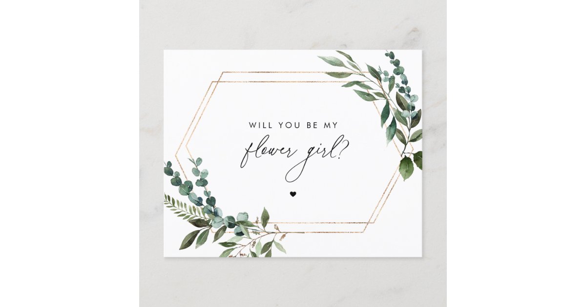 Floral Script Will You Be My Flower Girl | Zazzle