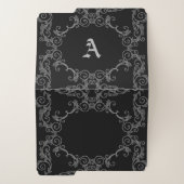 Floral Scroll Damask Monogram Gothic Folder Set | Zazzle