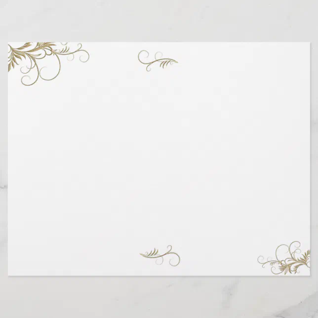 Floral Scrollwork Wedding Program Template | Zazzle