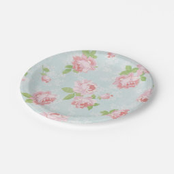 Floral Shabby Chic Paper Plates | Zazzle