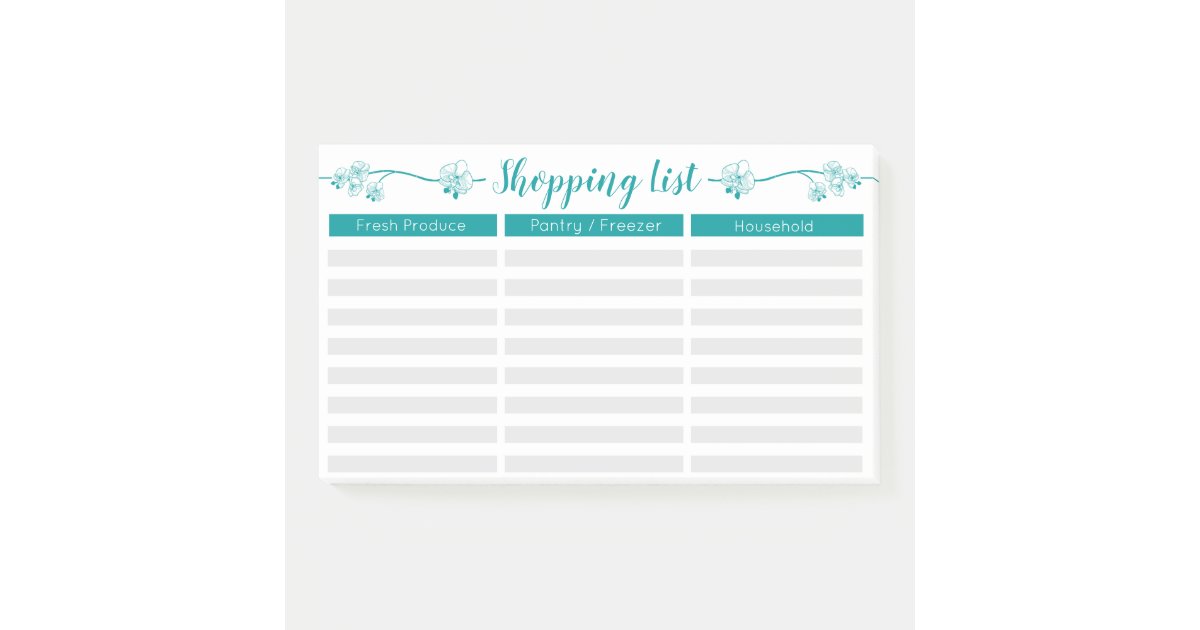 Floral Shopping List - Lined w. Custom Titles Post-it Notes | Zazzle