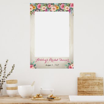 Floral shower Photo Prob Poster | Zazzle