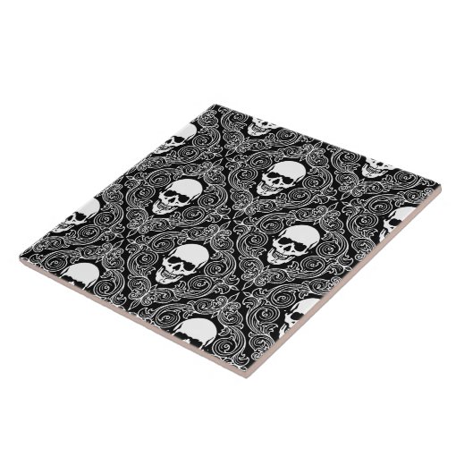 Floral Skull Ceramic Tile | Zazzle