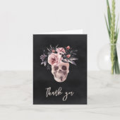 Floral Skull Thank You Card | Zazzle