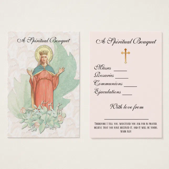 Floral Spiritual Bouquet Prayer Holy Card | Zazzle