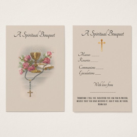 Floral Spiritual Bouquet Prayer Holy Card | Zazzle.com