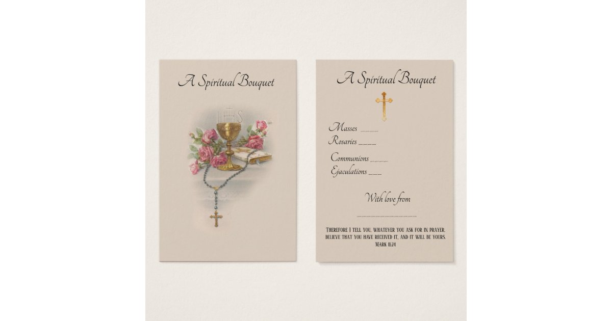 Floral Spiritual Bouquet Prayer Holy Card | Zazzle