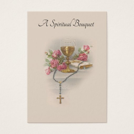 Floral Spiritual Bouquet Prayer Holy Card | Zazzle