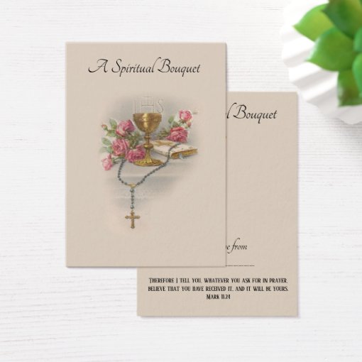 Floral Spiritual Bouquet Prayer Holy Card | Zazzle