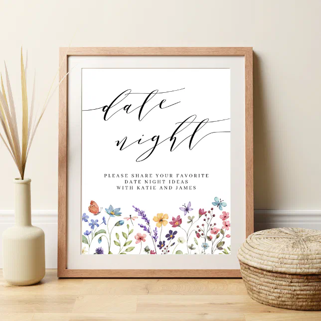 Floral Spring Summer Couple Date Night Ideas Poster | Zazzle