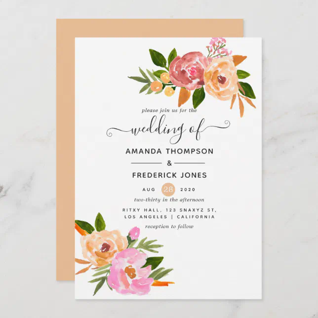 Floral Spring Wedding Invitation | Zazzle