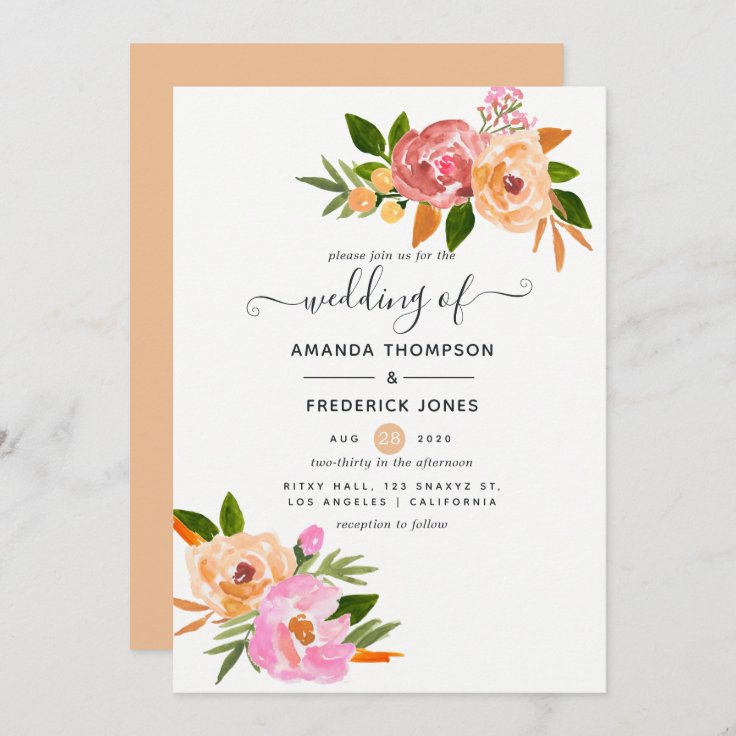 Floral Spring Wedding Invitation | Zazzle