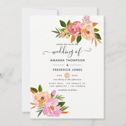 Floral Spring Wedding Invitation | Zazzle